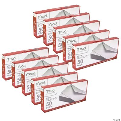 Mead White Gummed Business Envelopes, 4 1/8 x 9 1/250#10, 50 Per Pack ...