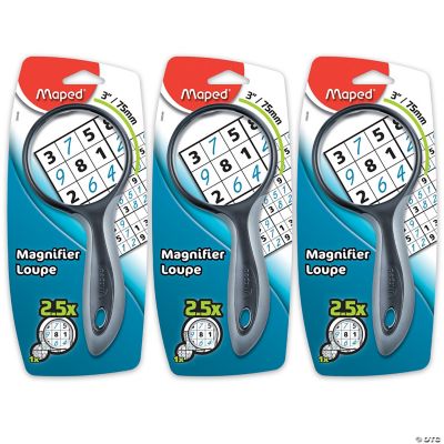 Maped Ergologic Large 2.5X Magnifying Glass, 3", Assorted Colors, Pack ...
