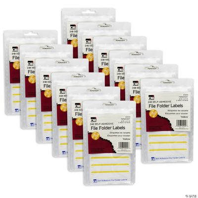 Charles Leonard File Folder Labels, Yellow, 248 Per Pack, 12 Packs ...