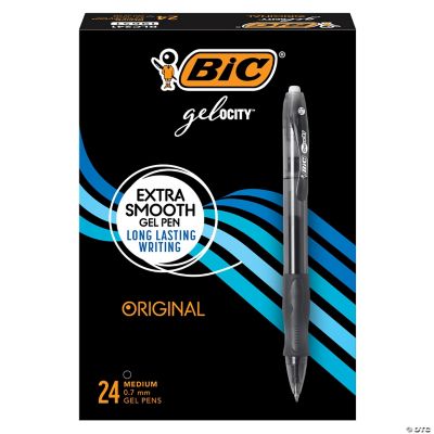 BIC Gelocity Original Retractable Gel Pens, Medium Point (0.7mm), Black ...