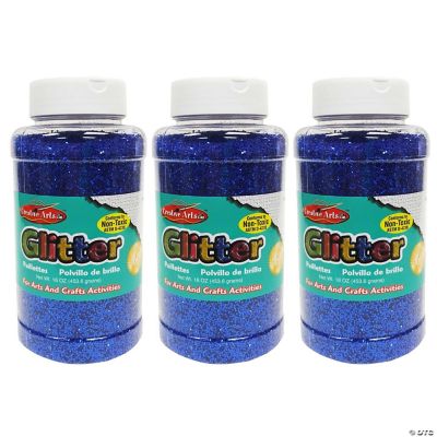 Charles Leonard Creative Arts Glitter, 1 lb. Bottle, Blue, Pack of 3 ...
