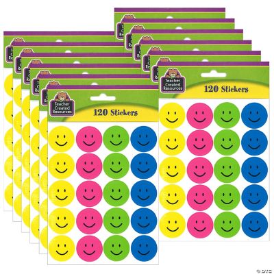 Teacher Created Resources Happy Faces Stickers, 120 Per Pack, 12 Packs ...