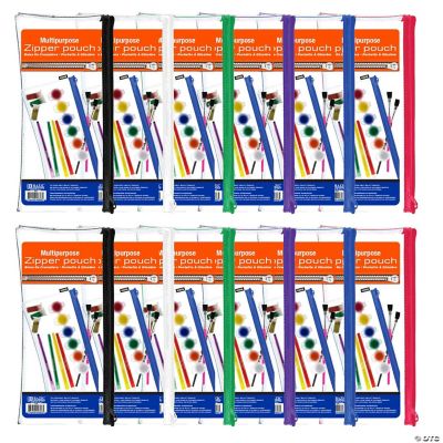 BAZIC Products Multipurpose Clear Zipper Pouch, Assorted Color Zippers ...