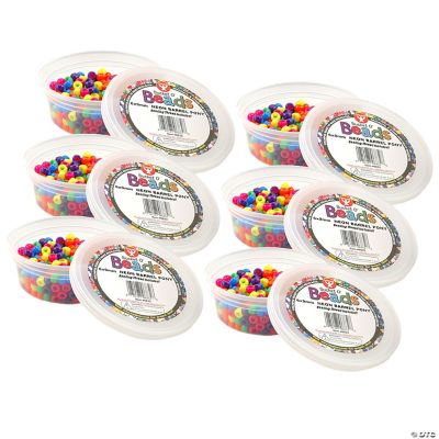 Hygloss Bucket O Beads, Neon Barrel, 6 x 9 mm, 375 Per Pack, 6 Packs ...