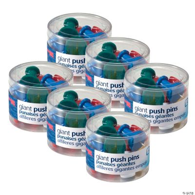 Officemate Giant Push Pins, 12 Per Pack, 6 Packs | Oriental Trading