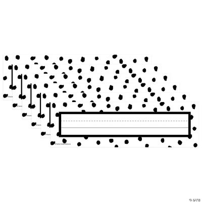 Teacher Created Resources Black Painted Dots on White Flat Name Plates ...