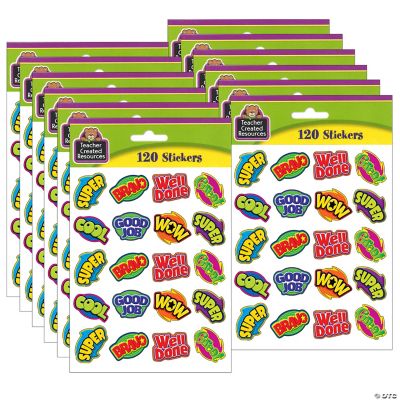 Teacher Created Resources Positive Words Stickers, 120 Per Pack, 12 ...