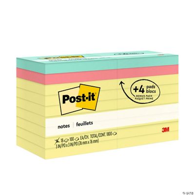 Post-it Notes Value Pack, 3 in x 3 in, Canary Yellow, 14 Pads plus 4 ...