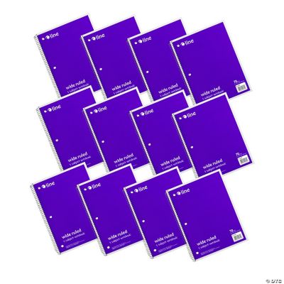 C-Line 1-Subject Notebook, 70 Page, Wide Ruled, Purple, Pack of 12 ...
