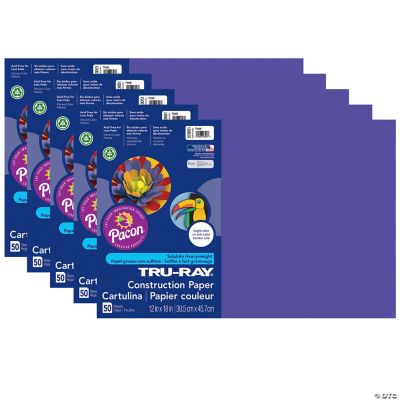 Tru-Ray Construction Paper, Purple, 12" x 18", 50 Sheets Per Pack, 5 ...