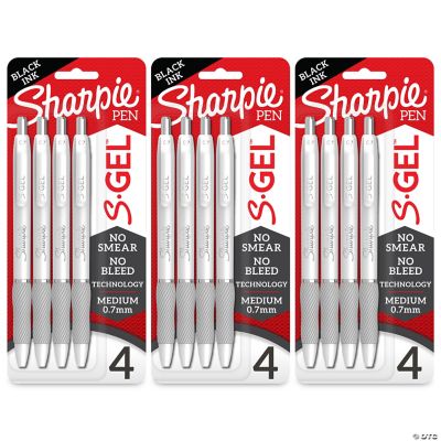 Sharpie S-Gel, Gel Pens, Medium Point (0.7mm), Pearl White Body, Black ...