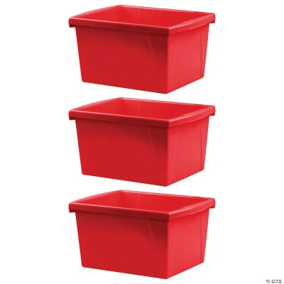 Storex 4 Gallon Storage Bin, Red, Pack of 3 | Oriental Trading