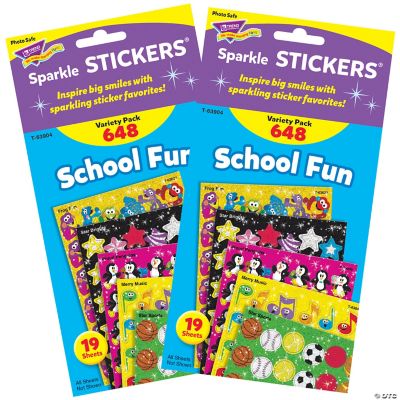 TREND School Fun Sparkle Stickers Variety Pack, 648 Per Pack, 2 Packs ...