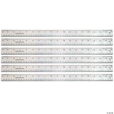 The Pencil Grip Stainless Steel Ruler, 18", Pack of 6 | Oriental Trading
