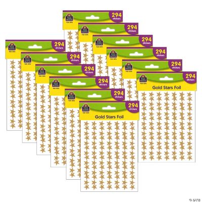 Teacher Created Resources Gold Stars Foil Stickers, 294 Per Pack, 12 ...