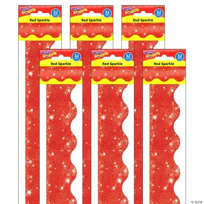 TREND Red Sparkle Bulletin Board Borders Terrific Trimmers, 32.5' Per ...