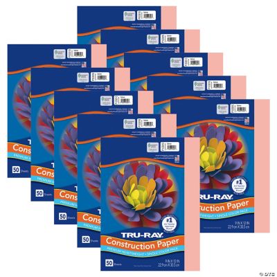 Tru-Ray Construction Paper, Salmon, 9" x 12", 50 Sheets Per Pack, 10 Packs | Oriental Trading