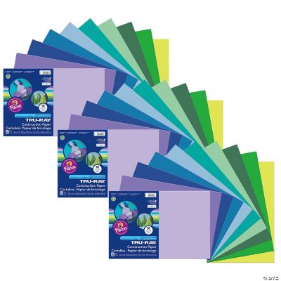 Tru-Ray Construction Paper, Cool Assorted, 12" x 18", 50 Sheets Per ...