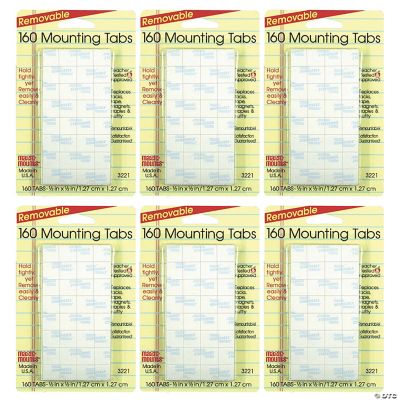 Magic-Mounts Removable Mounting Tabs, 1/2" x 1/2", 160 Per Pack, 6 ...