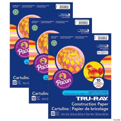 Tru-Ray Construction Paper, Warm Assorted, 12" x 18", 50 Sheets Per ...