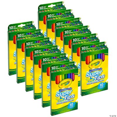Crayola Washable Super Tips Markers, 10 Per Pack, 12 Packs | Oriental ...