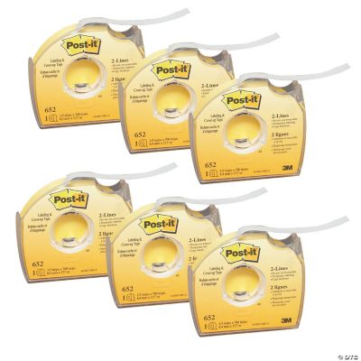 Post-it Labeling & Cover-Up Tape Roll, 2-Lines, White, 1/3" x 700 ...