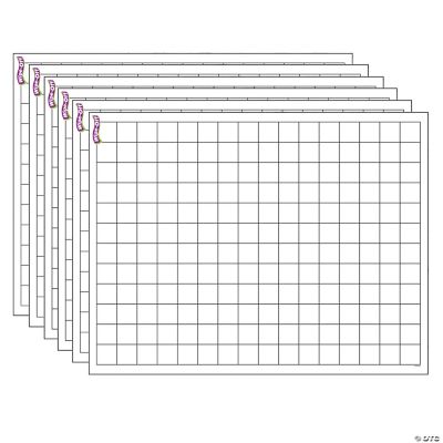 TREND Graphing Grid (Small Squares) Wipe-Off Chart, 17" x 22", Pack of 6