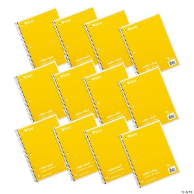 C-Line 1-Subject Notebook, 70 Page, Wide Ruled, Yellow, Pack of 12 ...