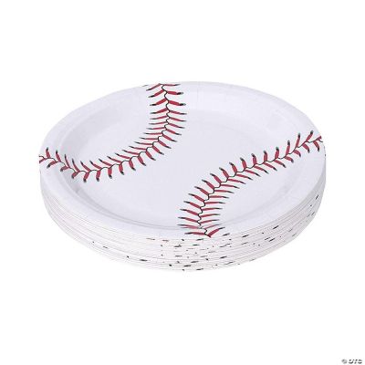 Hammont - Baseball Themed 9 Disposable Round Paper Plates - 50 Pack ...