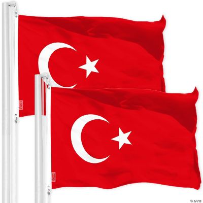 G128 3x5ft 2PK Turkey 150D Polyester Flag | Oriental Trading