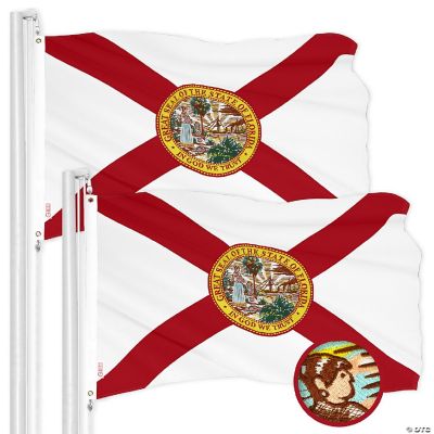 G128 2.5x4ft 2PK Florida Embroidered 210D Polyester Flag | Oriental Trading