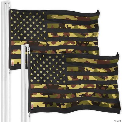 G128 3x5ft 2PK USA Camouflage 150D Polyester Flag | Oriental Trading