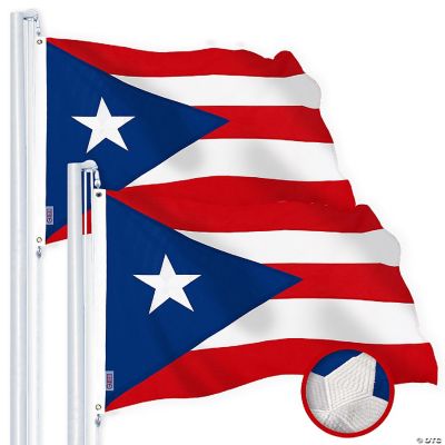 G128 3x5ft 2PK Puerto Rico Embroidered 220GSM Spun Polyester Flag ...