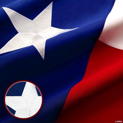 G128 10x15ft 1PK Texas Embroidered 220GSM Spun Polyester Flag ...