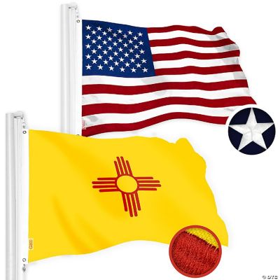 G128 Combo 2x3ft USA & New Mexico Embroidered 220GSM Spun Polyester ...