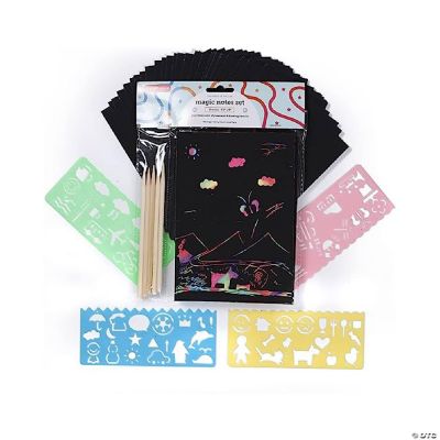 Incraftables Rainbow Scratch Paper Set Magic Notes Kit w/ 30pcs Scratch ...