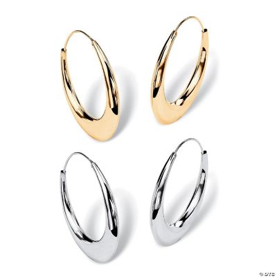 Polished Round Hoop Earring Set Size