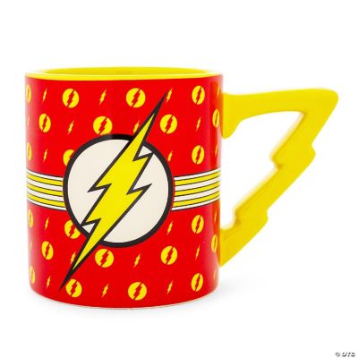 DC Comics The Flash Logo Ceramic Mug With Lightning Bolt Handle Holds ...