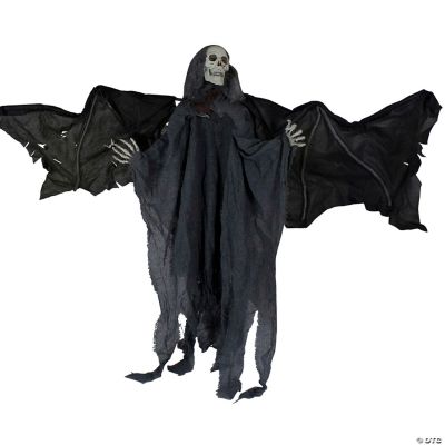 50" Animated Hanging Winged Grim Reaper with LED Eyes Halloween ...