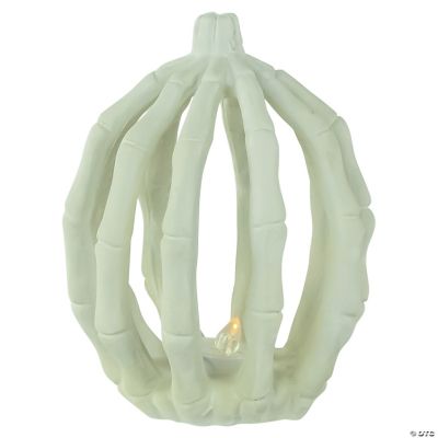 6.25" LED Lighted Skeleton Pumpkin Halloween Decoration - Battery ...