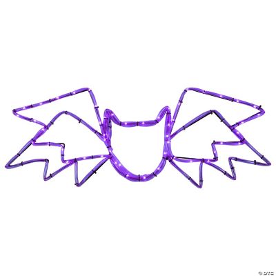 23.5" LED Lighted Purple Bat 4 Function Halloween Window Silhouette ...
