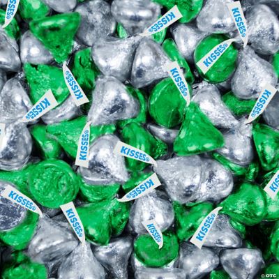 180 Pcs Green & Silver Candy Hershey's Kisses Milk Chocolates ...