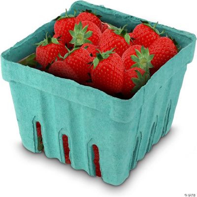 MT Products 1 Quart Vented Green Molded Pulp Fiber Berry Baskets - Pack ...