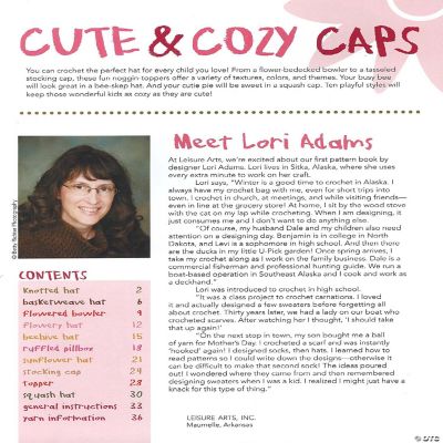 Leisure Arts Cute & Cozy Caps Crochet Bk | Oriental Trading