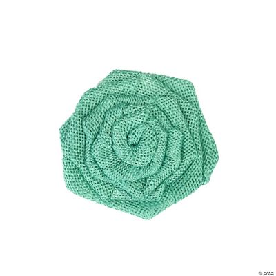 Wrapables Mint Burlap Rosette Rustic Embellishment 3 Inch Diameter (Set of 12) | Oriental Trading