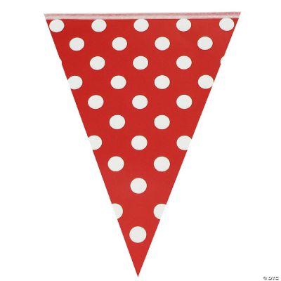 Wrapables Red Polka Dots Triangle Pennant Banner Party Decorations ...