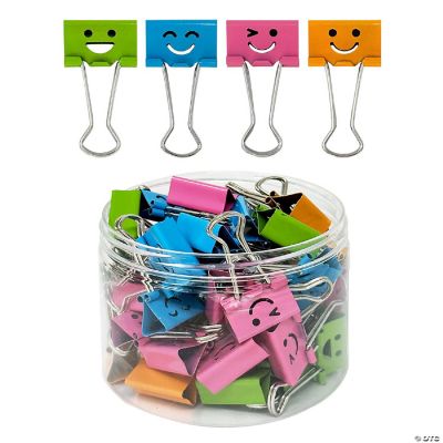 Wrapables Smiling Face Medium Binder Clips, Paper Clamps, Paper Clips ...