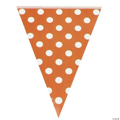 Wrapables Orange Polka Dots Triangle Pennant Banner Party Decorations ...