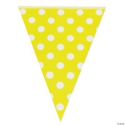 Wrapables Yellow Polka Dots Triangle Pennant Banner Party Decorations ...