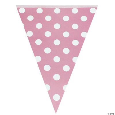 Wrapables Pink Polka Dots Triangle Pennant Banner Party Decorations ...